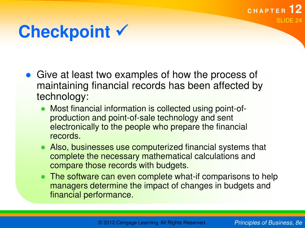 PPT - 12-1 Financial Planning 12-2 Financial Records and Financial ...