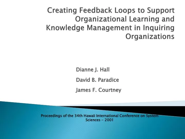 PPT - Creating Feedback Loops to Support Organizational Learning and ...
