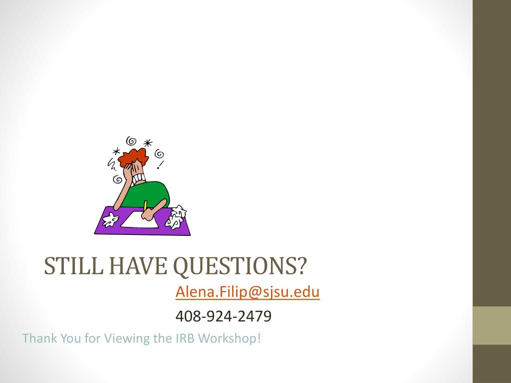 PPT - The Human Subjects Institutional Review Board Workshop PowerPoint ...