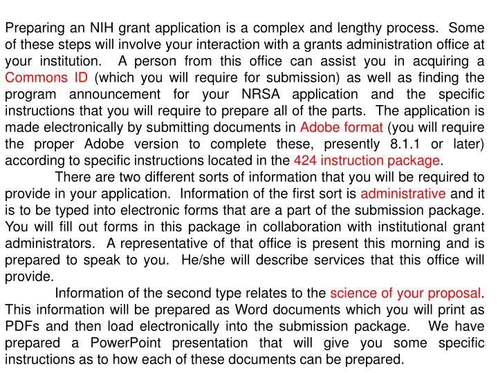 PPT - NIH Grant Proposal Preparation: R01, R21, R03, K and F ...