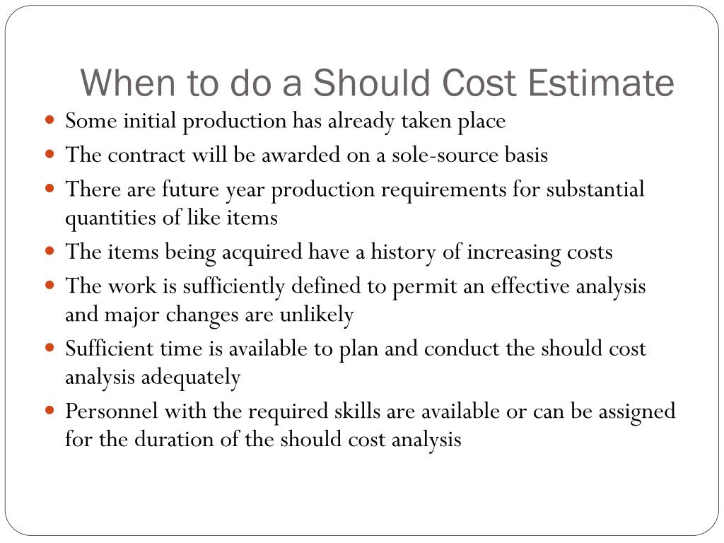 PPT - “Should Cost” Analysis PowerPoint Presentation, free download ... PPT - “Should Cost” Analysis PowerPoint Presentation, free download ...