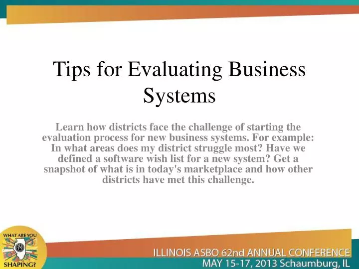 PPT - Tips for Evaluating Business Systems PowerPoint Presentation ...