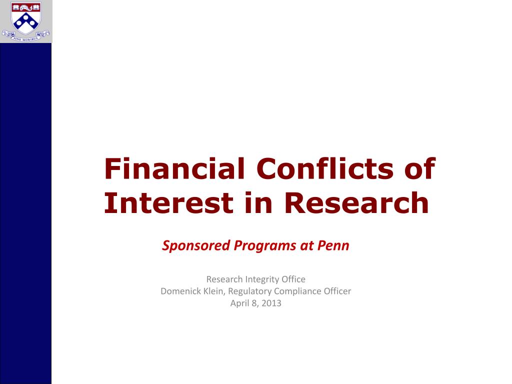 PPT - Sponsored Programs at Penn Research Integrity Office Domenick ...