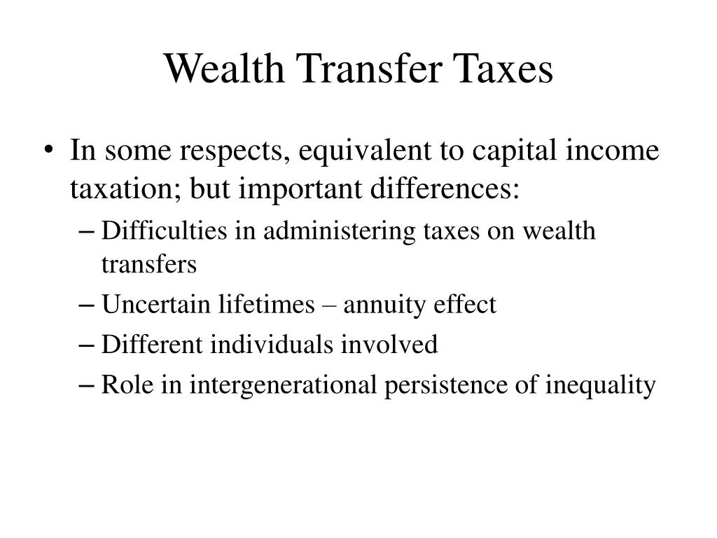 PPT - Capital Income Taxation, Corporate Taxation, Wealth Transfer ...