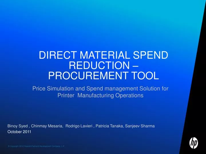 PPT - Direct material spend reduction – Procurement tool PowerPoint ...