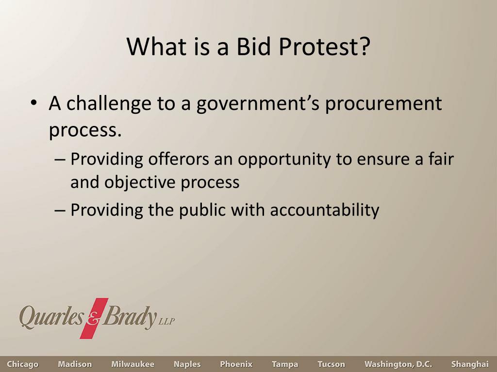 PPT - Bid Protest: Challenging the way Governments do Business ...