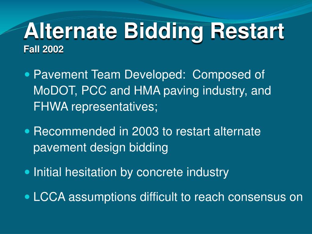 PPT - Alternate Pavement Bidding in Missouri PowerPoint Presentation ...