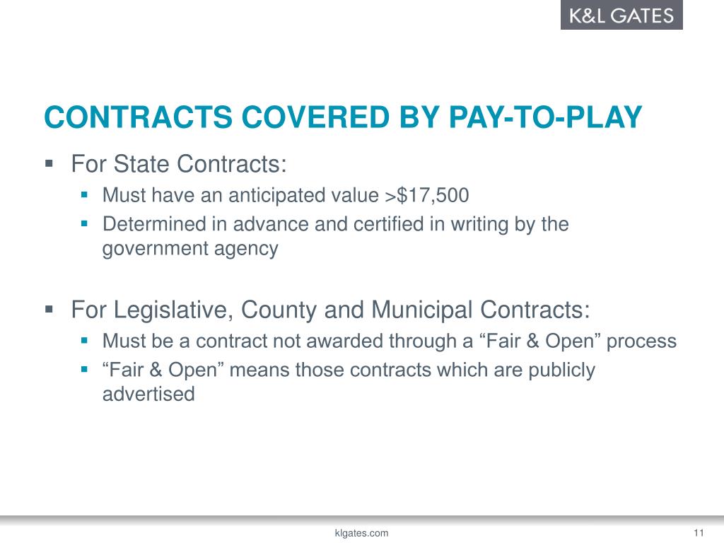 PPT - New Jersey’s Pay-to-Play Law PowerPoint Presentation, free ...