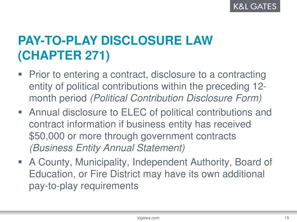 PPT - New Jersey’s Pay-to-Play Law PowerPoint Presentation, free ...
