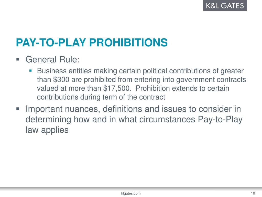 PPT - New Jersey’s Pay-to-Play Law PowerPoint Presentation, free ...