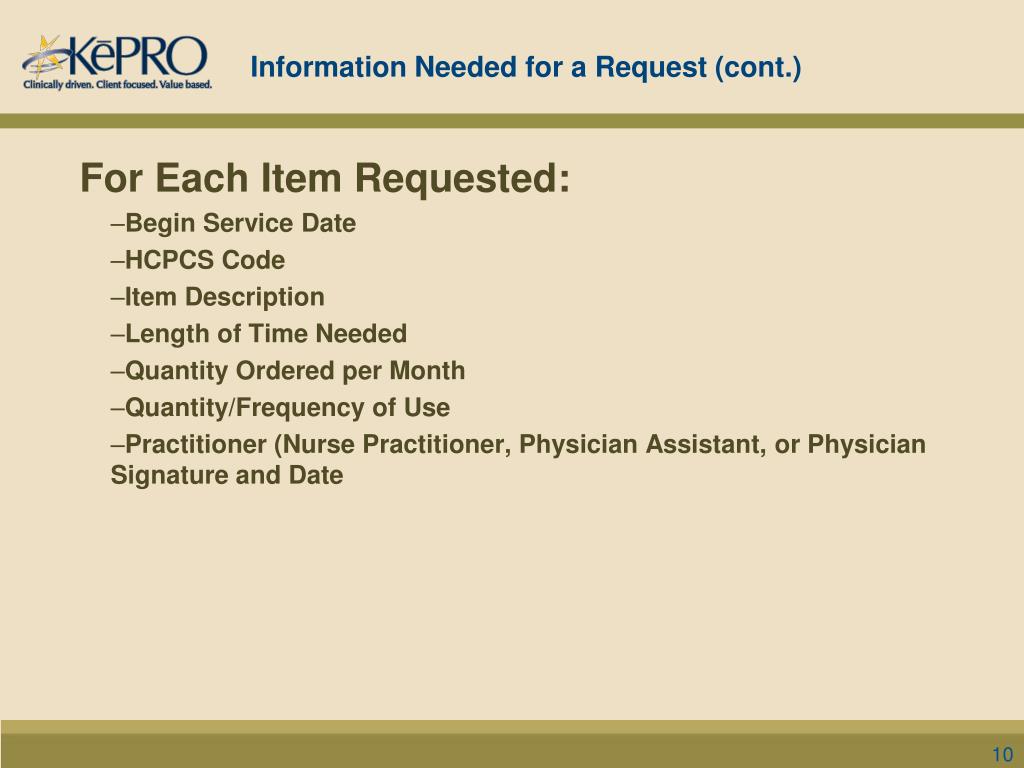 PPT - KePRO’s Service Authorization Process for Durable Medical ...