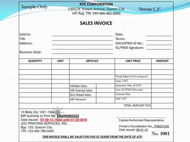 PPT - THIS OFFICIAL RECEIPT SHALL BE VALID FOR FIVE (5) YEARS FROM THE ...