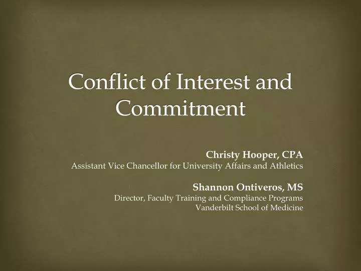 PPT - Conflict of Interest and Commitment PowerPoint Presentation, free ...
