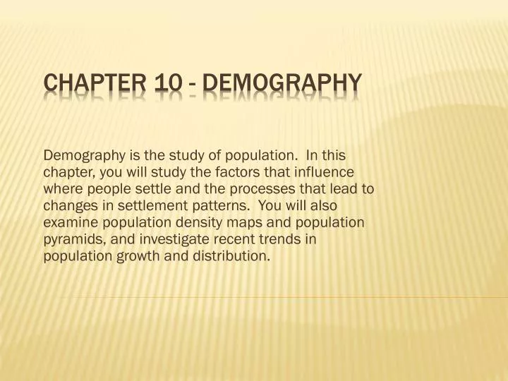 PPT - Chapter 10 - Demography PowerPoint Presentation, free download ...