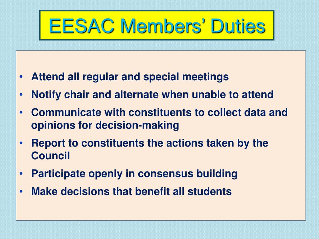 PPT - 2013-2014 EDUCATIONAL EXCELLENCE SCHOOL ADVISORY COUNCIL TRAINING ...