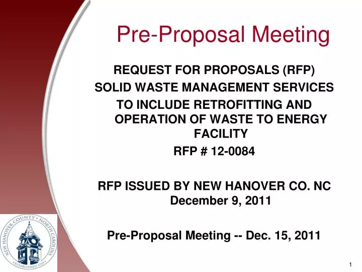 PPT - Pre-Proposal Meeting PowerPoint Presentation, free download - ID ...