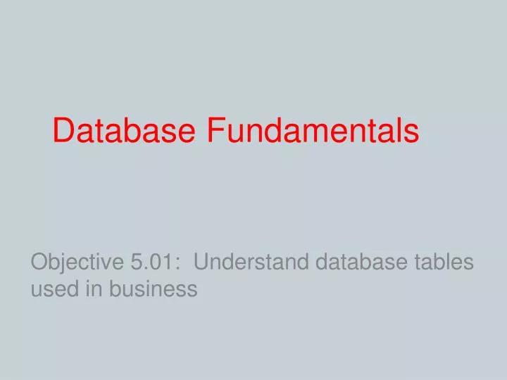 PPT - Database Fundamentals PowerPoint Presentation, free download - ID:1655134
