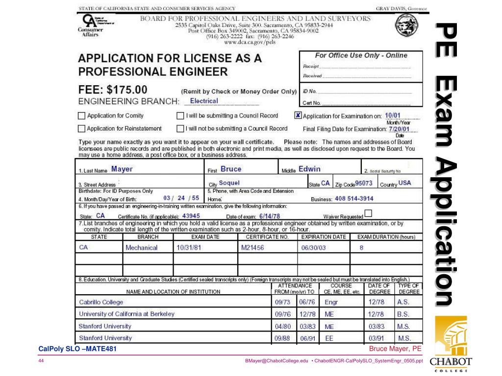 PPT - Systems Engineering: Degrees, PEs, and More by Bruce Mayer, PE ...