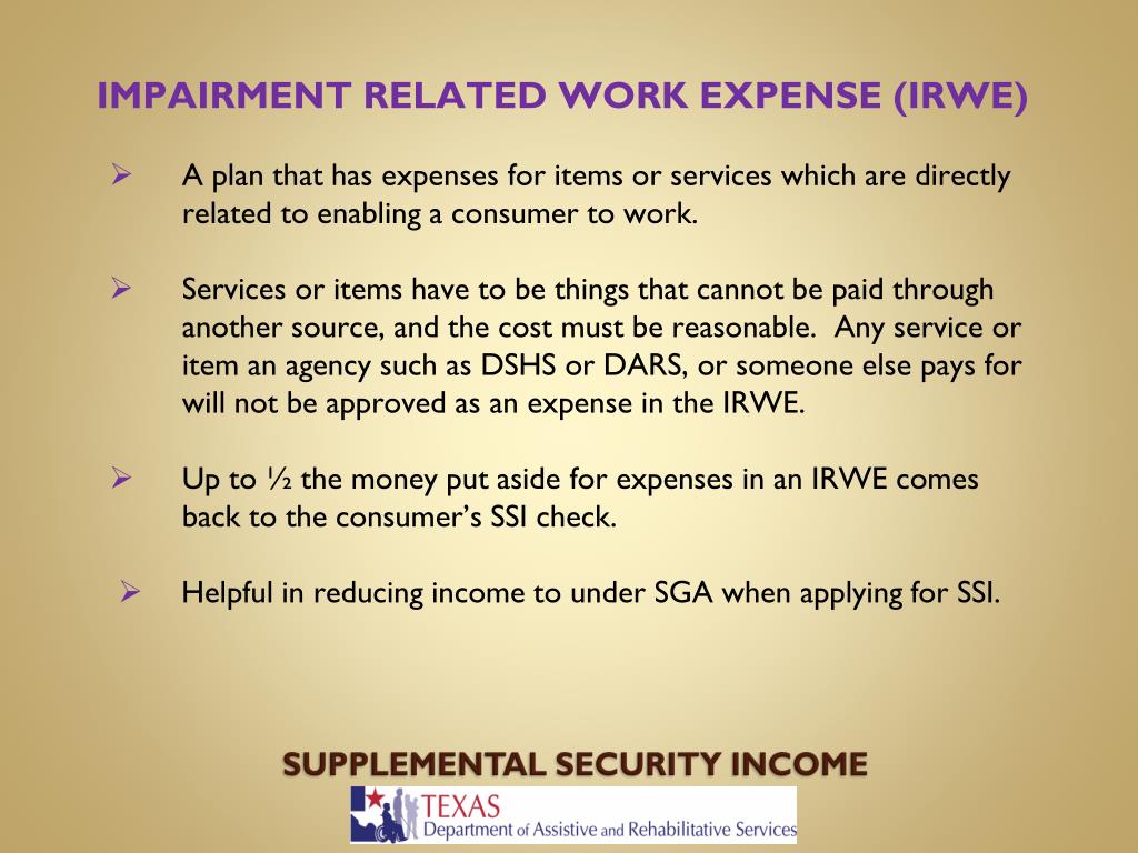 PPT - BENEFITS AND WORK INCENTIVES Supplemental Security Income and ...