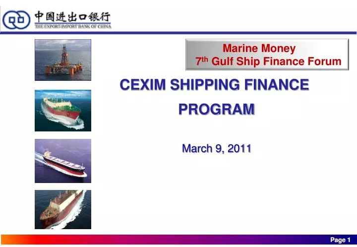 PPT - CEXIM SHIPPING FINANCE PROGRAM March 9, 2011 PowerPoint ...
