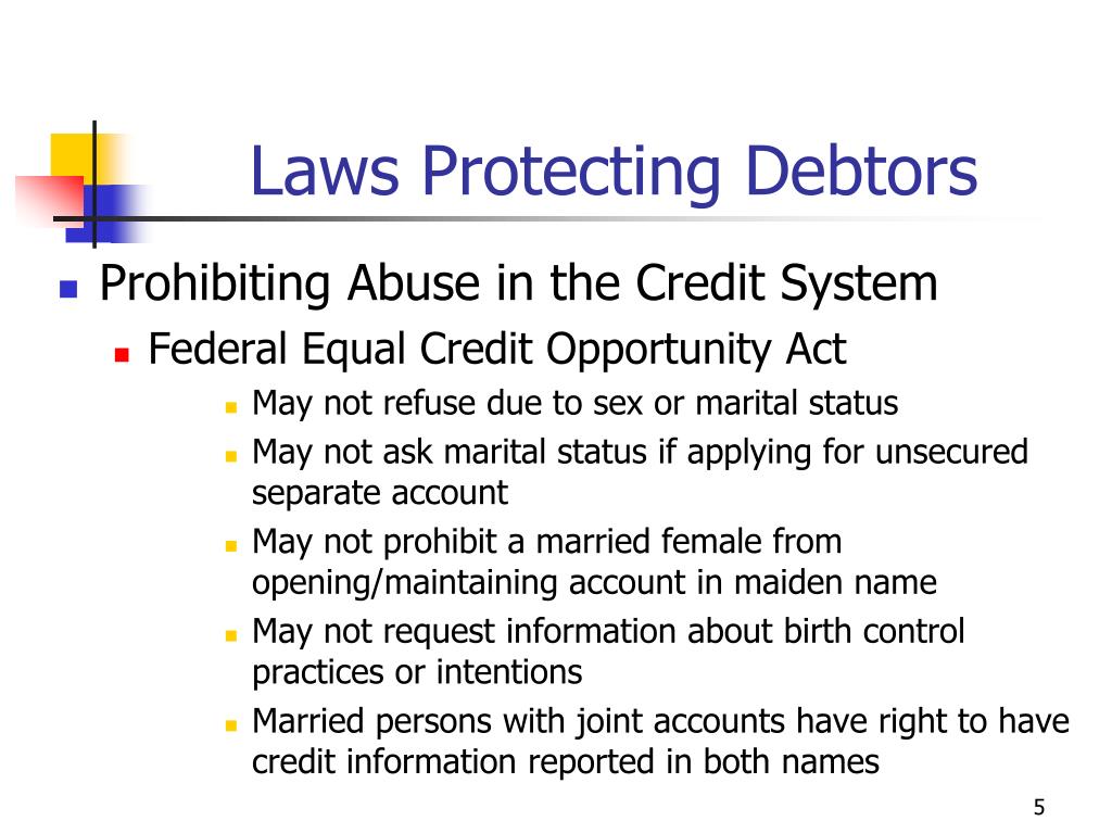 PPT - Laws Protecting Debtors/Creditors and Bankruptcy PowerPoint ...