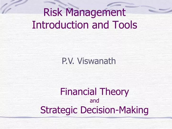PPT - Risk Management Introduction and Tools PowerPoint Presentation ...