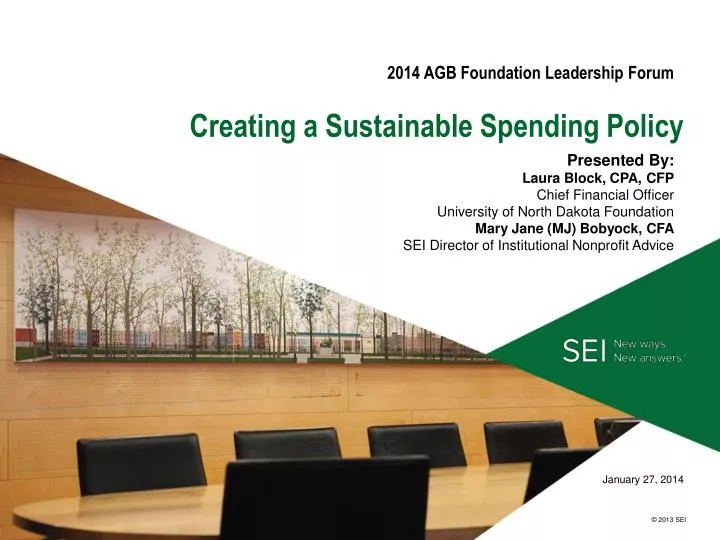 PPT - Creating a Sustainable Spending Policy PowerPoint Presentation ...