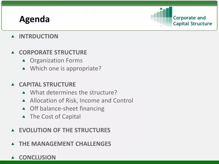PPT - Corporate and Capital Structure PowerPoint Presentation, free ...
