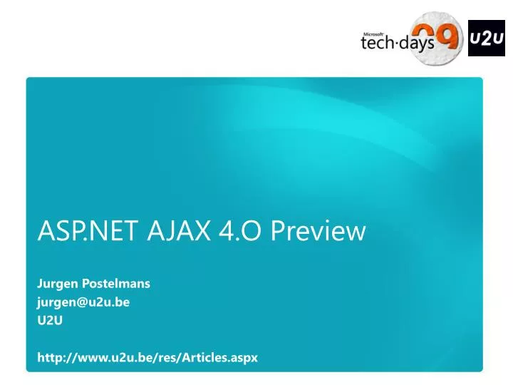 PPT - ASP.NET AJAX 4.O Preview PowerPoint Presentation, free download - ID:1657813