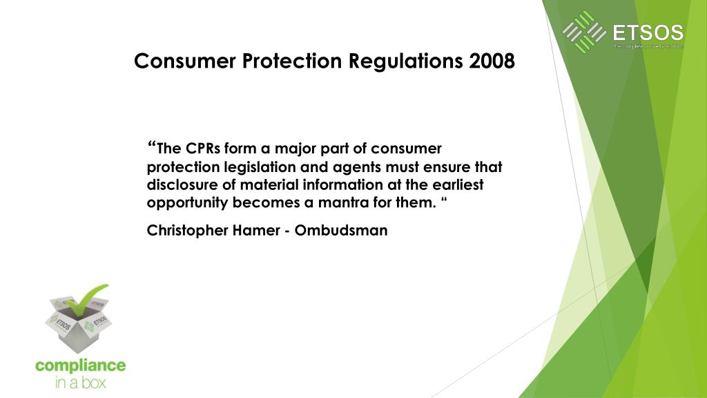 PPT - Consumer Protection & Anti- Money Laundering Regulations Managing ...