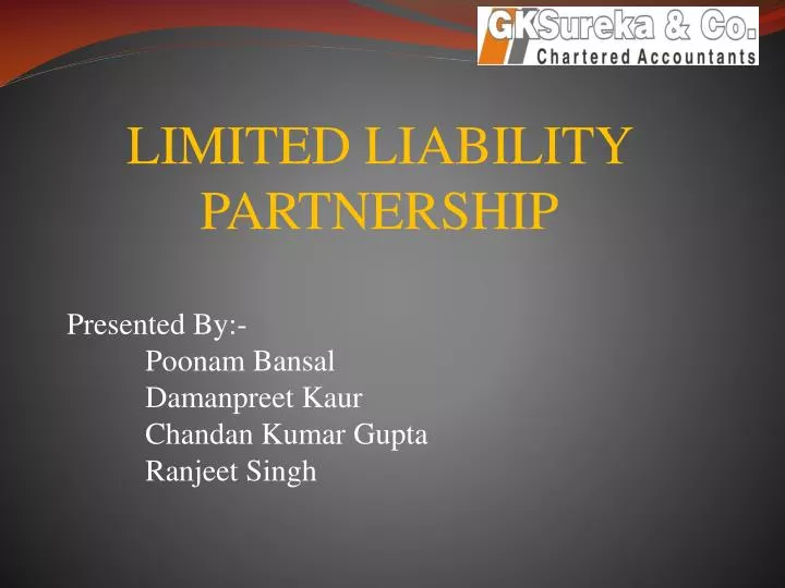 PPT - LIMITED LIABILITY PARTNERSHIP PowerPoint Presentation, free ...
