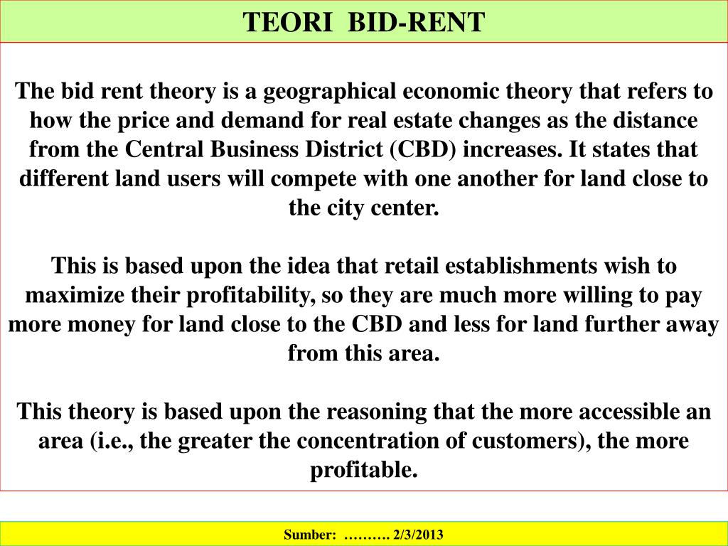 PPT - LAND USE ECONOMICS : Land Rents, Accessibility and Urban Form ...