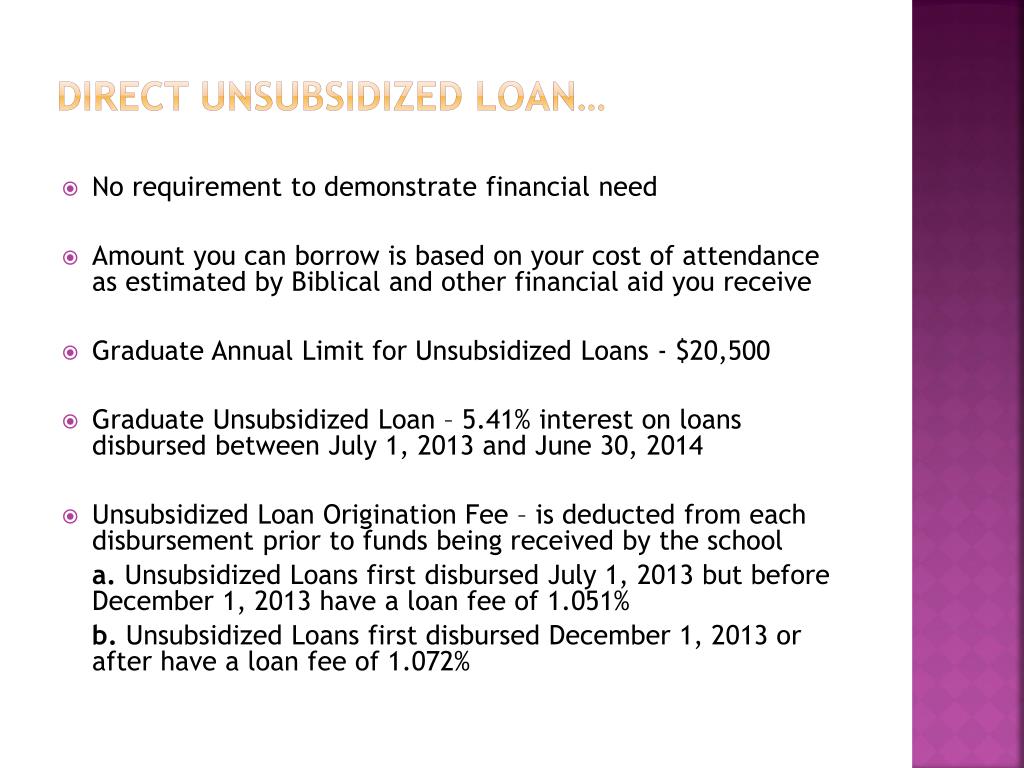 PPT - From the financial aid William D Ford Direct Loans PowerPoint ...