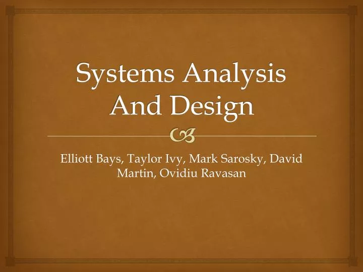 PPT - Systems Analysis And Design PowerPoint Presentation, free ...