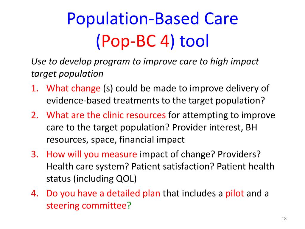 PPT - Population Based Care: The Heart of the Primary Care Behavioral ...