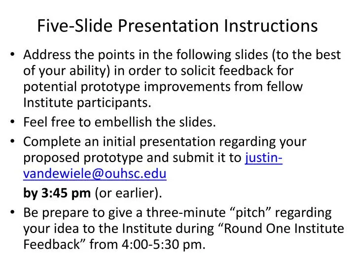 PPT - Five-Slide Presentation Instructions PowerPoint Presentation ...