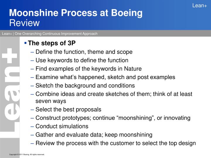 PPT - Moonshine Process at Boeing – Focus on Function, Flow & Equipment ...