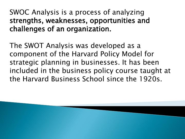 PPT - — SWOC Analysis — A Facilitation Tool for Identifying Strategic ...