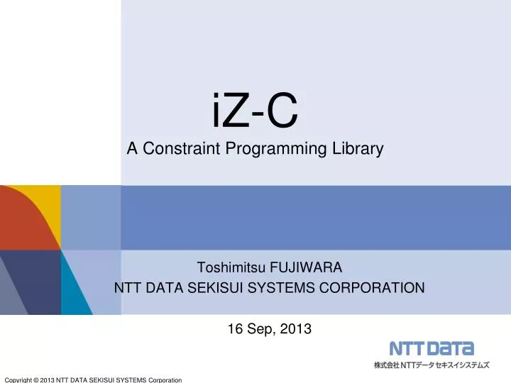 PPT - iZ-C A Constraint Programming Library PowerPoint Presentation ...