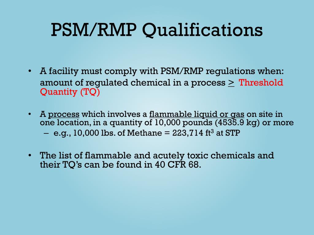 PPT - Process Safety Management ( PSM ) Risk Management Plan (RMP ...