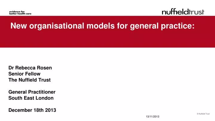 PPT - New organisational models for general practice: PowerPoint ...