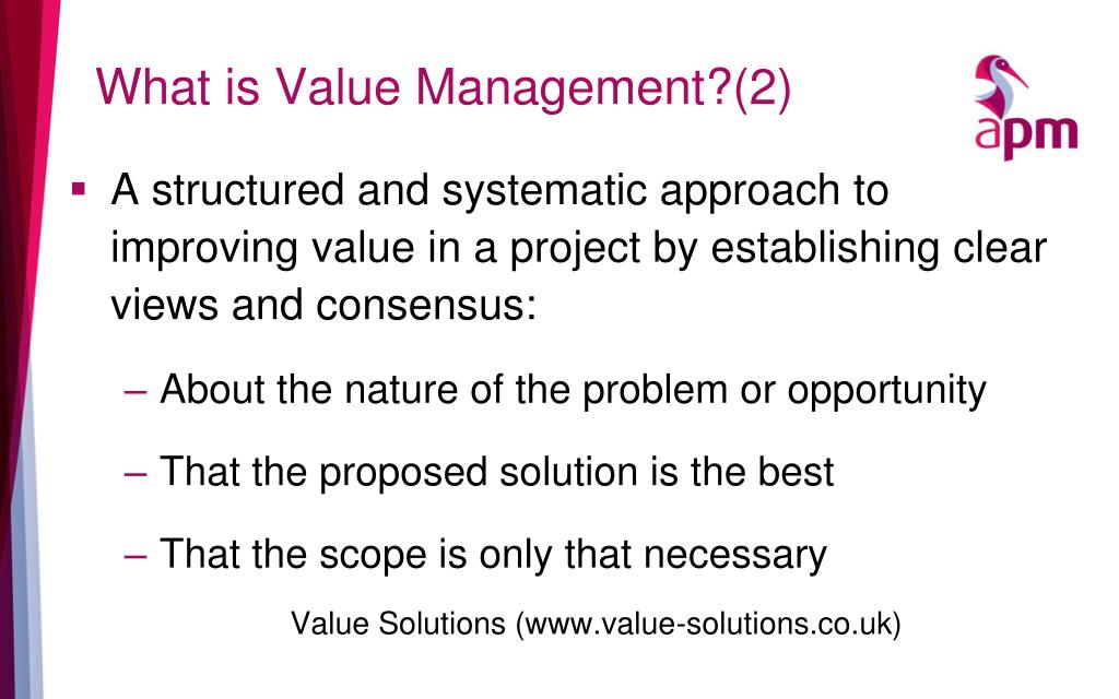 PPT - Value Management Masterclass Agenda 9.30 Welcome 9.35 Value, risk ...