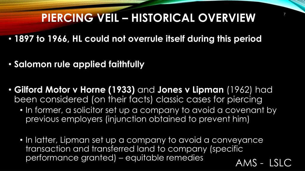 PPT - New trends in piercing the corporate veil (conservative v liberal ...