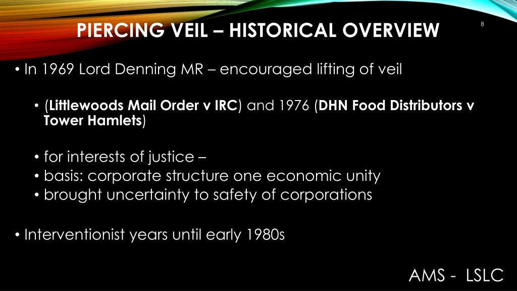 PPT - New trends in piercing the corporate veil (conservative v liberal ...
