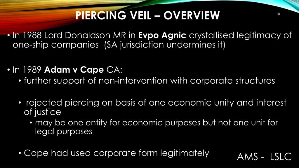 PPT - New trends in piercing the corporate veil (conservative v liberal ...