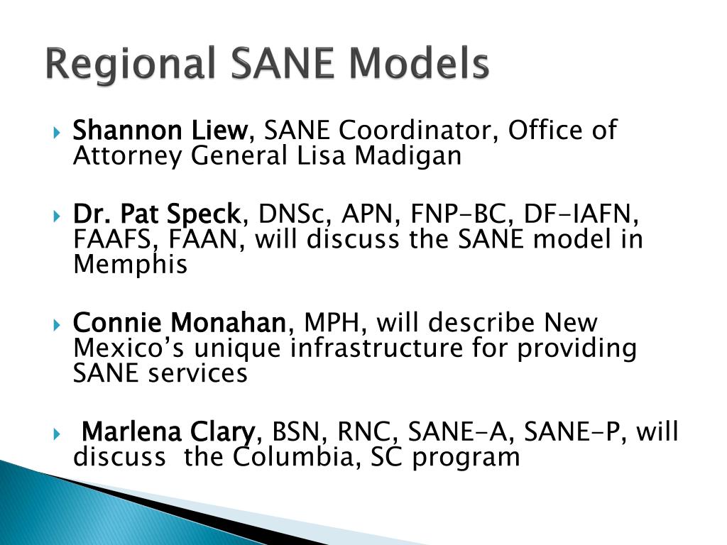 PPT - Regional Sexual Assault Nurse Examiner (SANE) Models PowerPoint ...