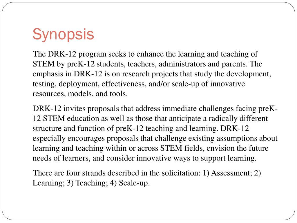 PPT - Discovery Research K-12 (DRK-12) NSF Solicitation 11-588 ...