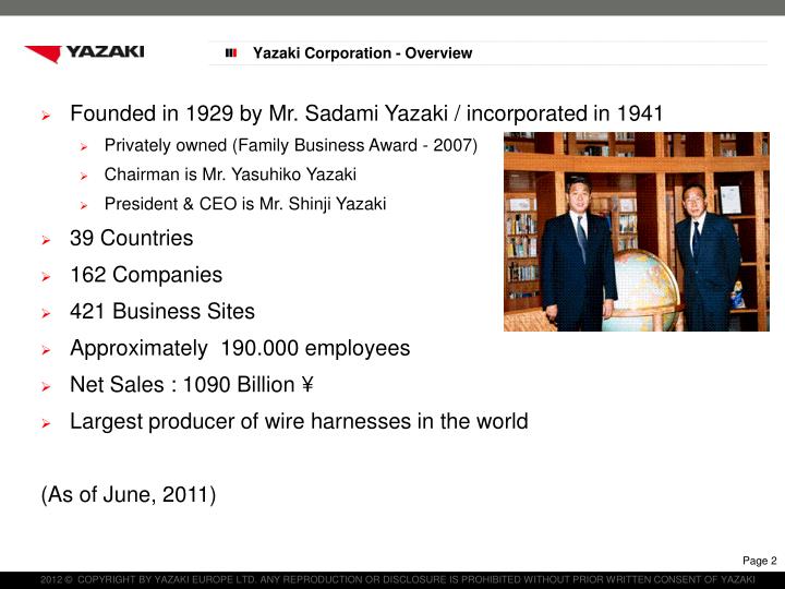 PPT - Yazaki Component Technology PowerPoint Presentation - ID:1662394