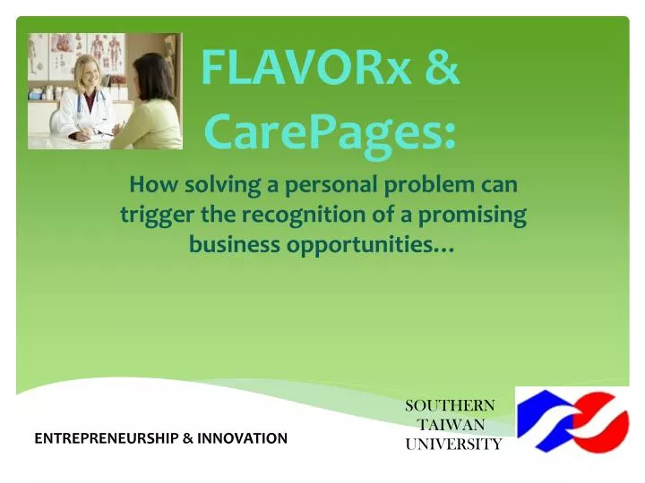 PPT - FLAVORx & CarePages : PowerPoint Presentation, free download - ID ...