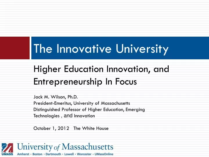 PPT - The Innovative University PowerPoint Presentation, free download ...